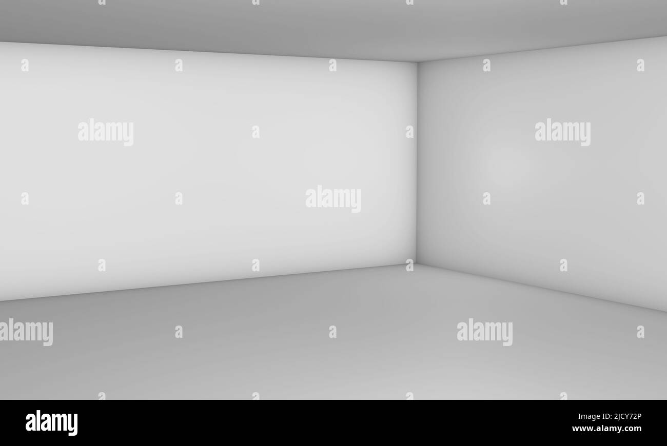 Perspective 3 vanishing points - Box template - 3D illustration Stock ...