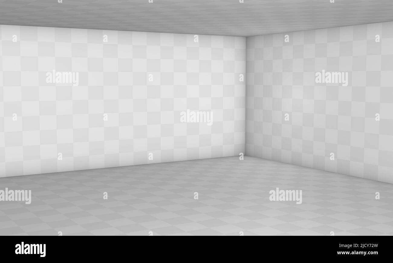 Perspective 3 vanishing points - Box template - 3D illustration Stock ...