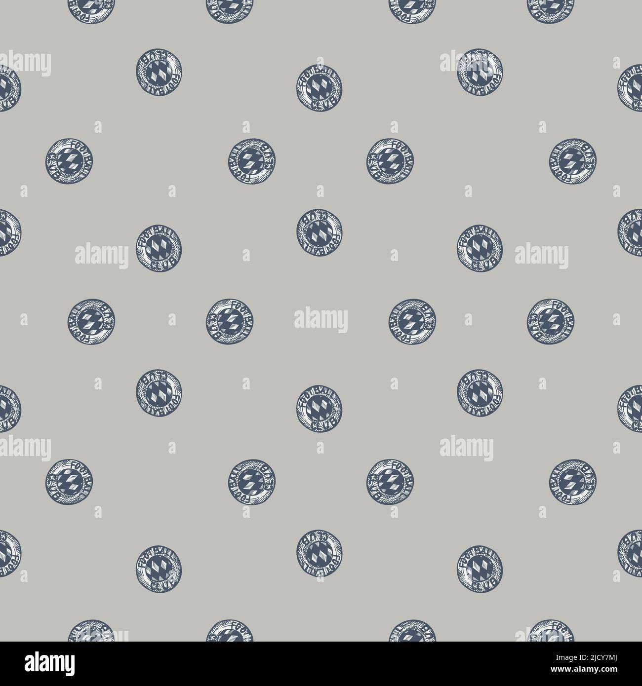 Football emblem engraving seamless pattern. Vintage background sport ...