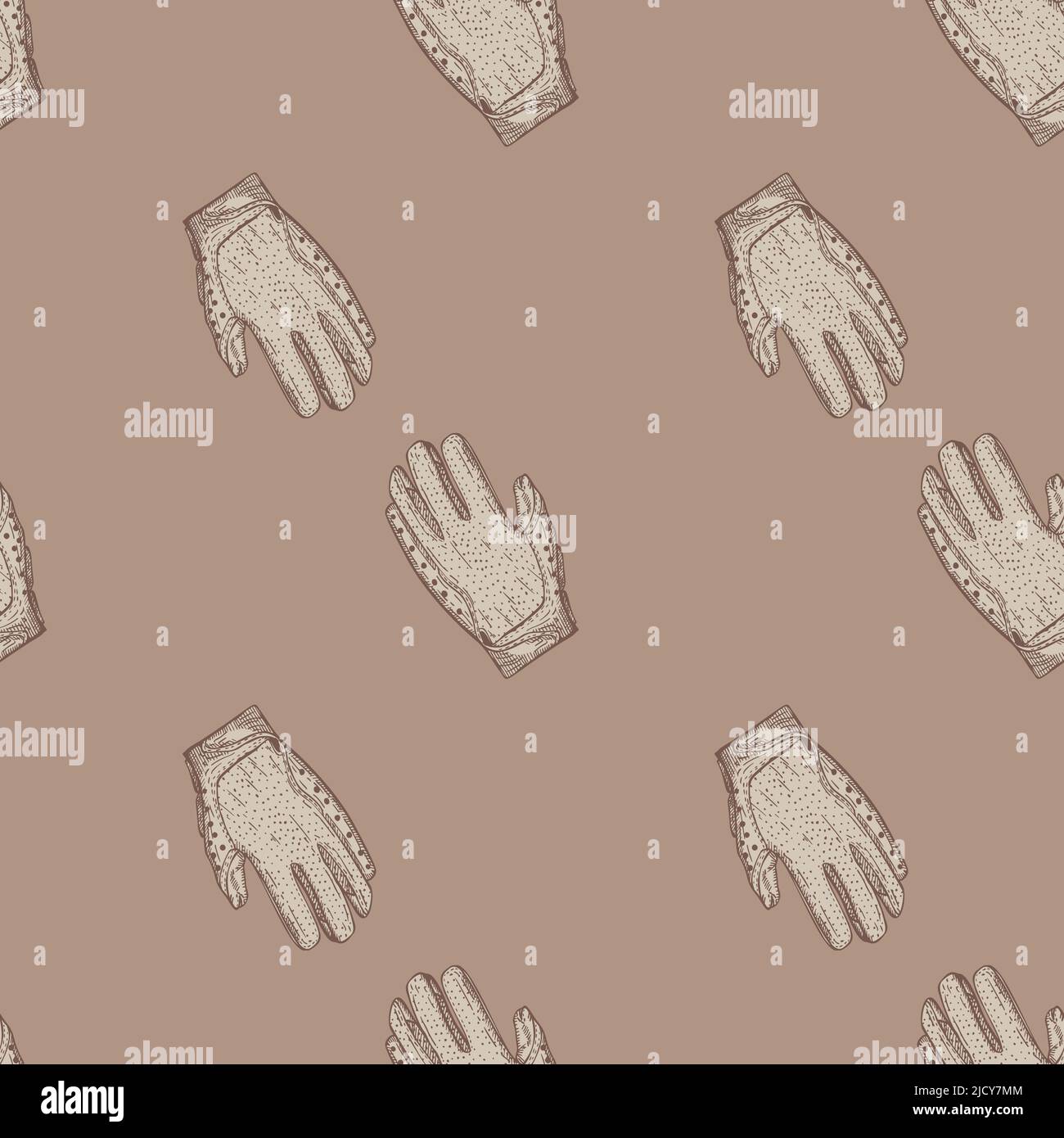 Football gloves seamless pattern engraving. Vintage sport background in ...