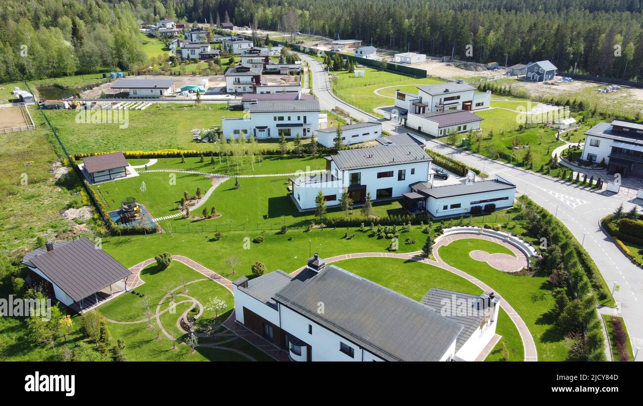 Aerial photography of an expensive country house Stock Photo - Alamy