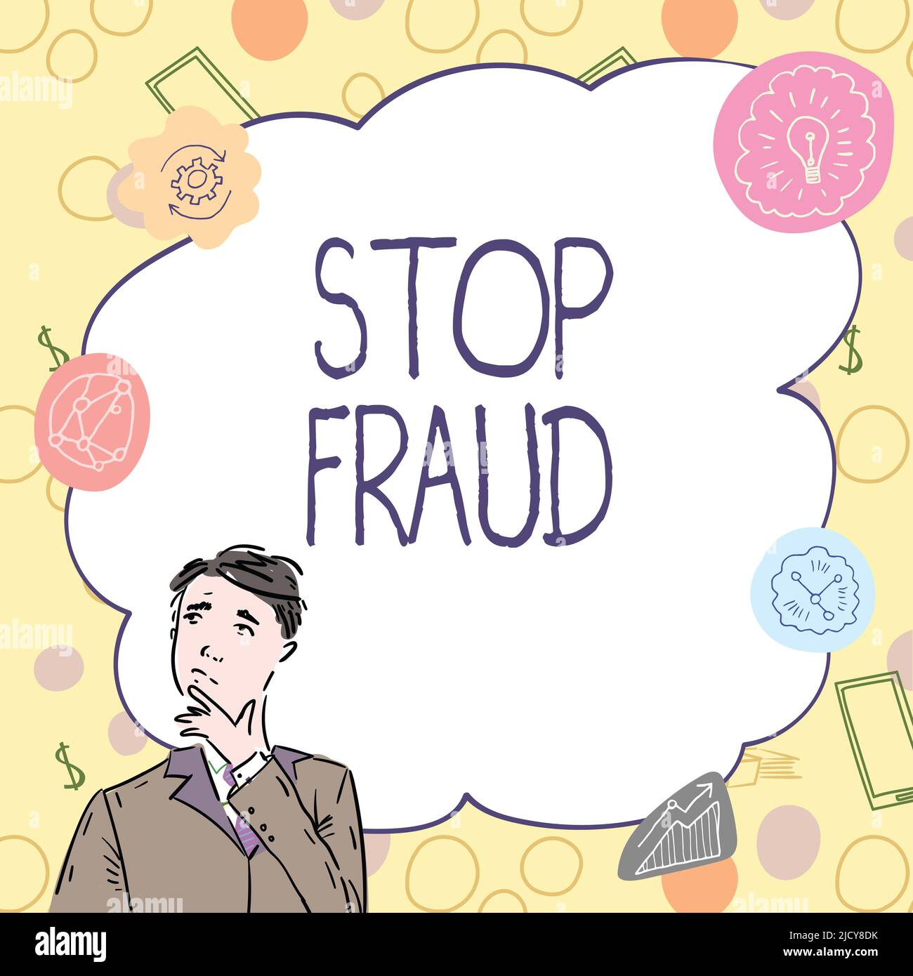 Text caption presenting Stop Fraud. Internet Concept campaign advices ...
