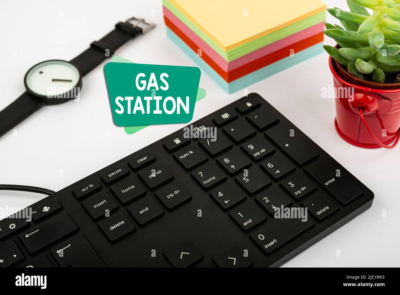 Hand writing sign Gas Station. Internet Concept for servicing motor ...