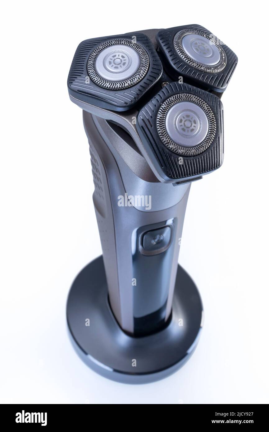 Man electric shaver. Man electric shaver isolated on white background ...