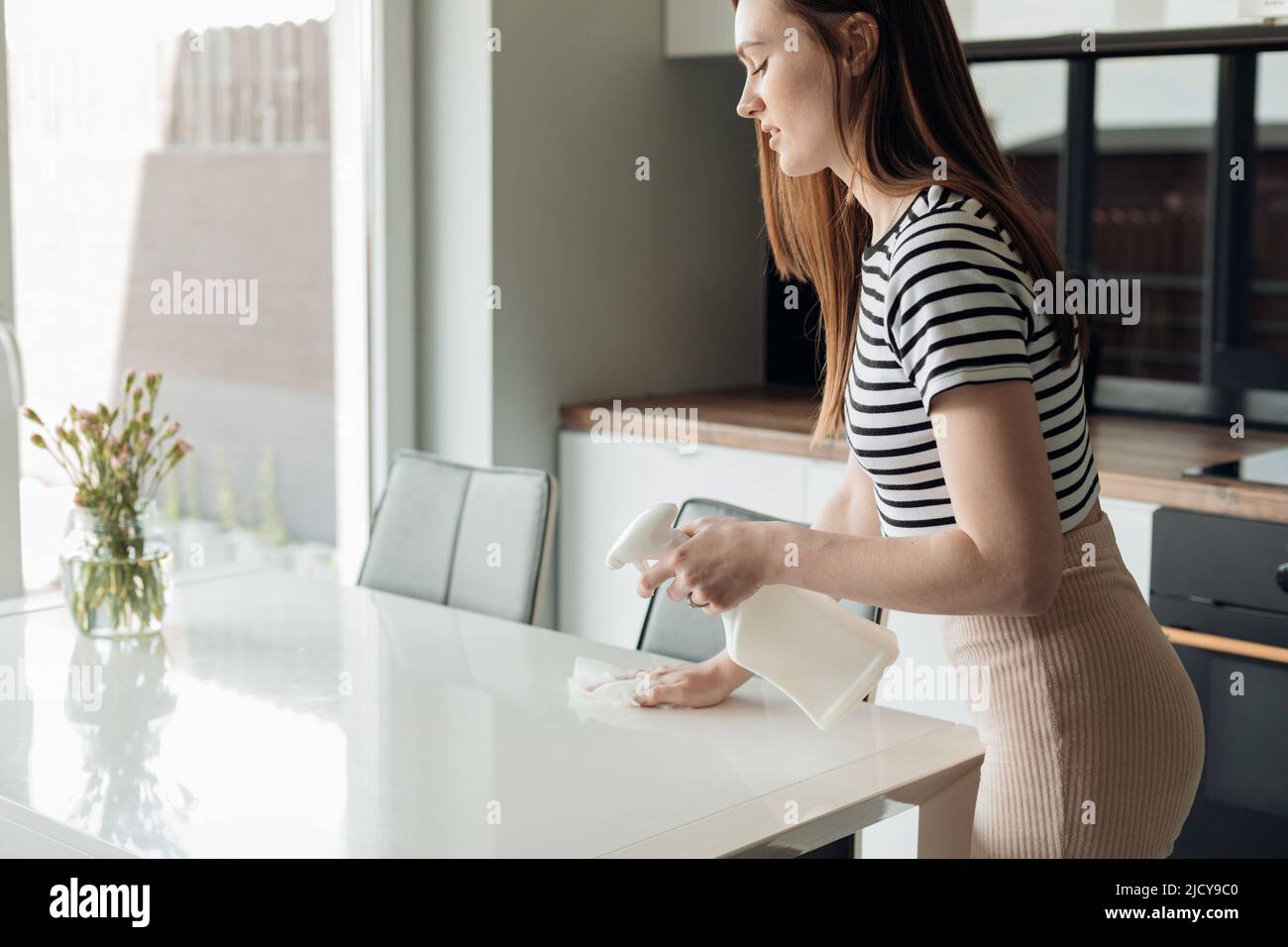 Duties disinfecting hi-res stock photography and images - Alamy