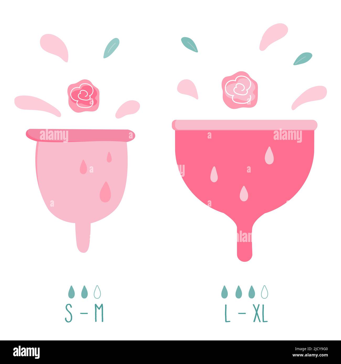Vector illustration with choice menstrual CUP for night or day or big ...