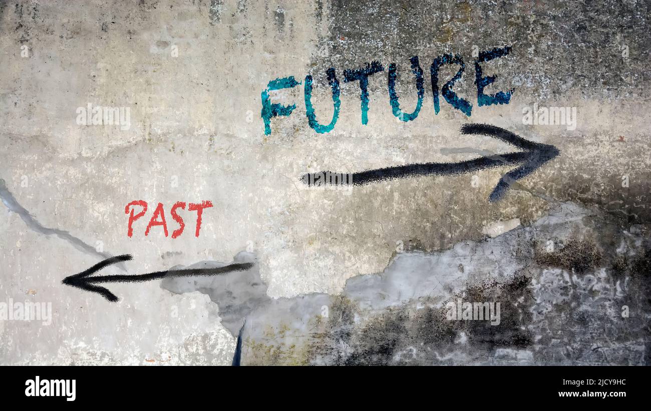 Street Sign the Direction Way to Future versus Past Stock Photo - Alamy