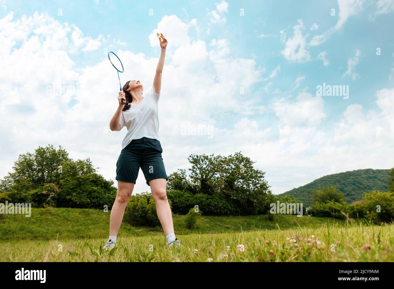 Badminton court smile hi-res stock photography and images - Alamy