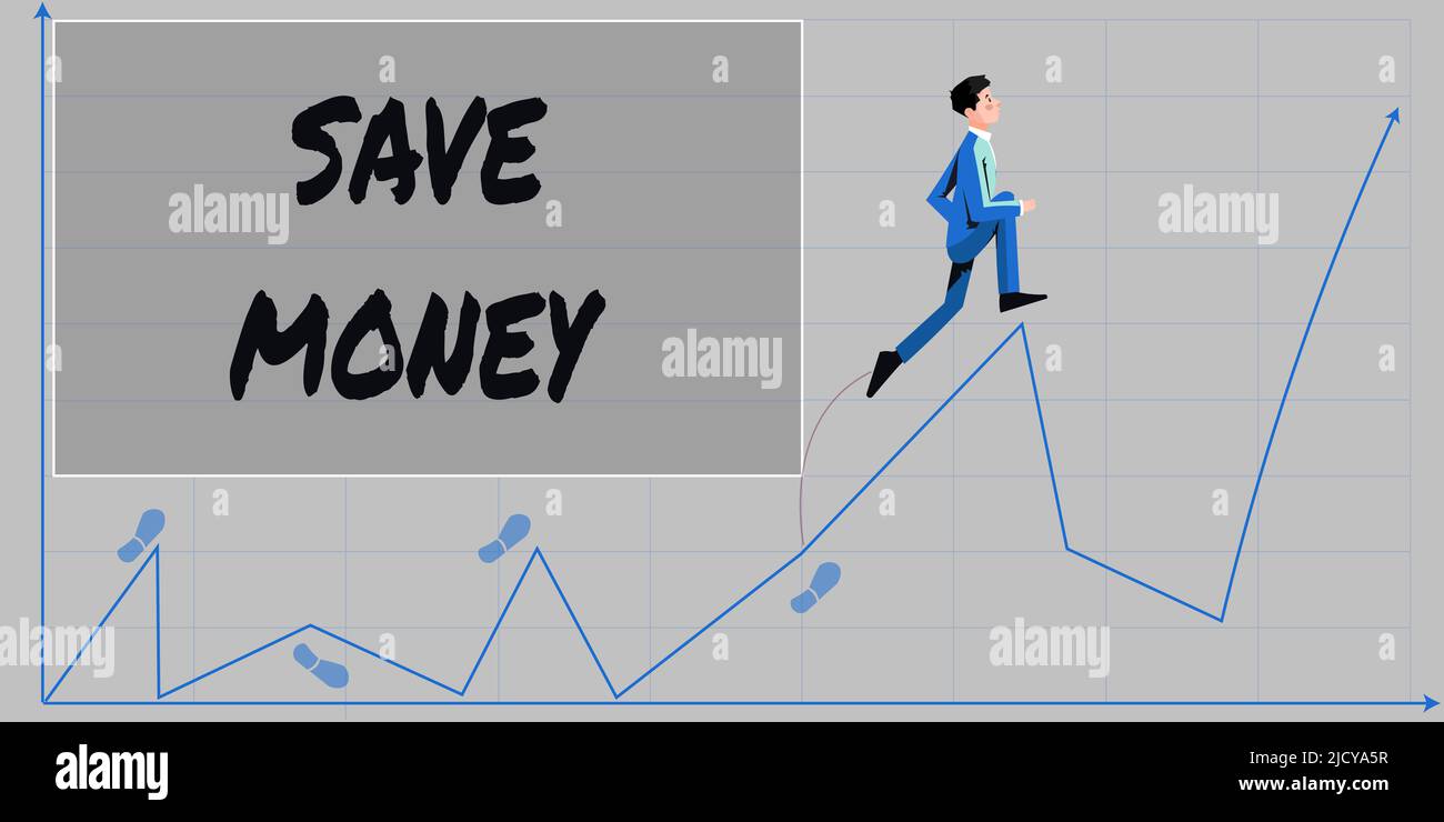 Hand writing sign Save Money. Business approach store some of your cash ...