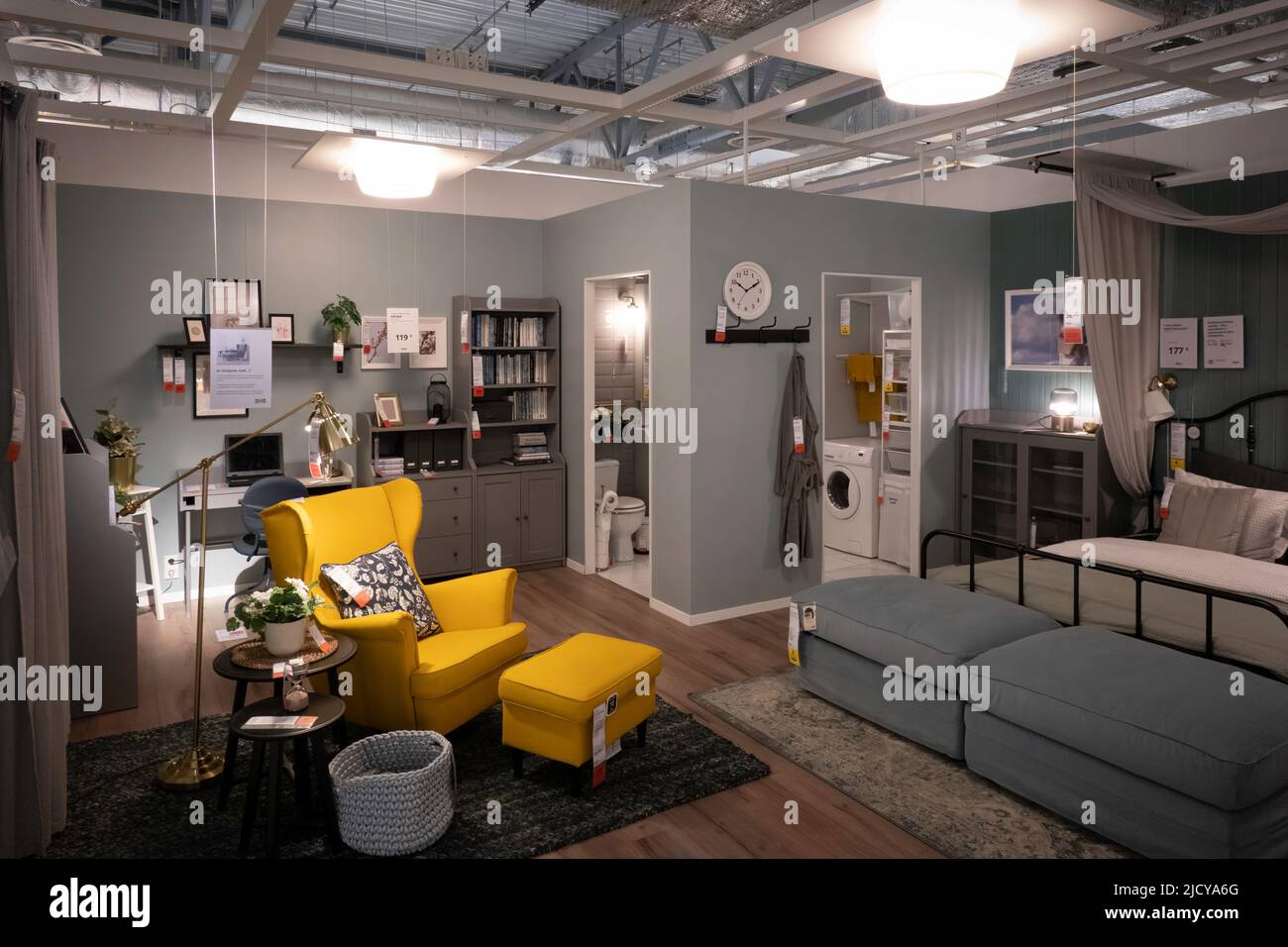 Vilnius, Lithuania - June 9, 2022: Interior view of living room inside ...