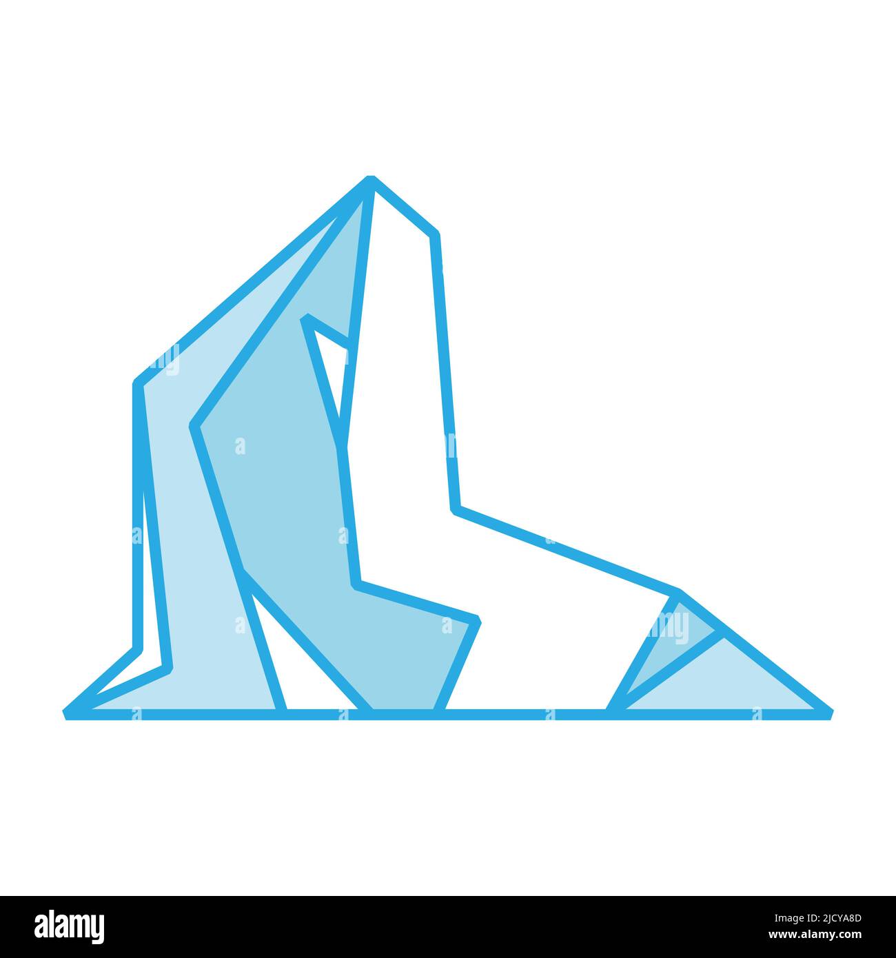 Iceberg vector icon and blue illustration underwater sea. Nature deep ...