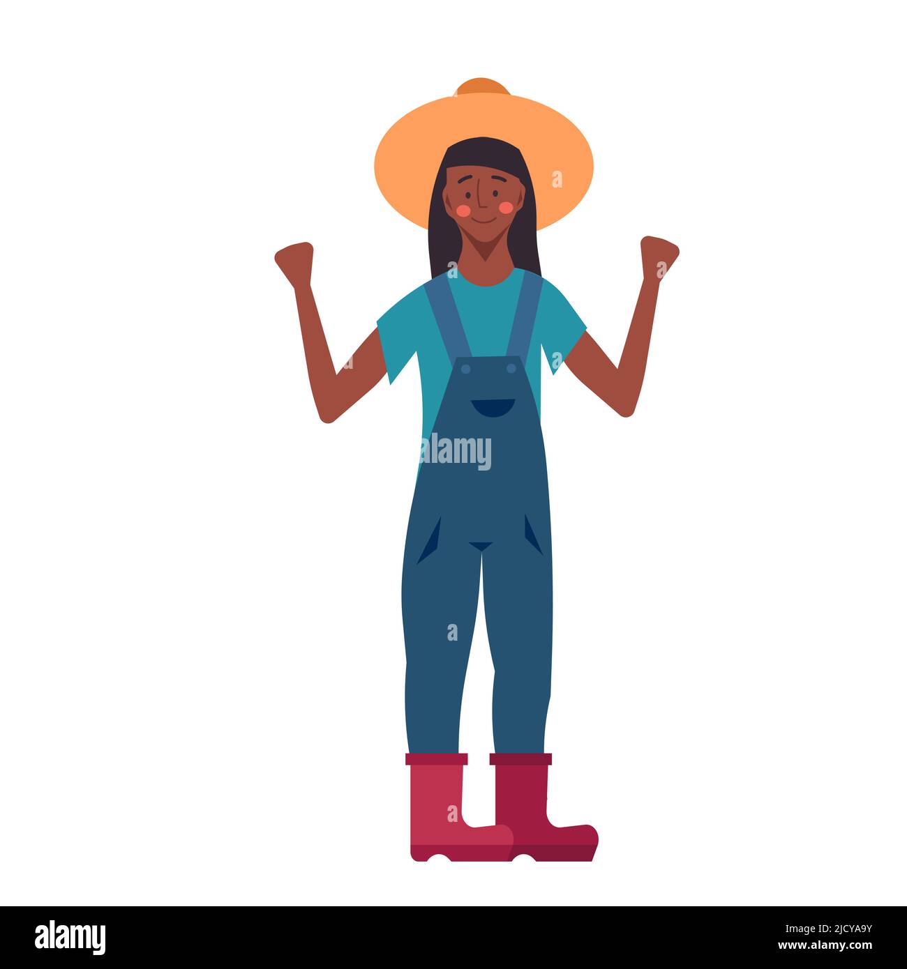 Farmer person agriculture vector illustration. Farming work character ...