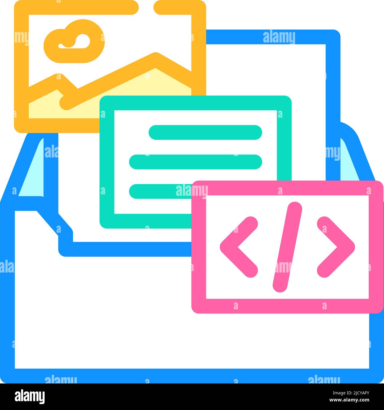 custom email template design color icon vector illustration Stock ...