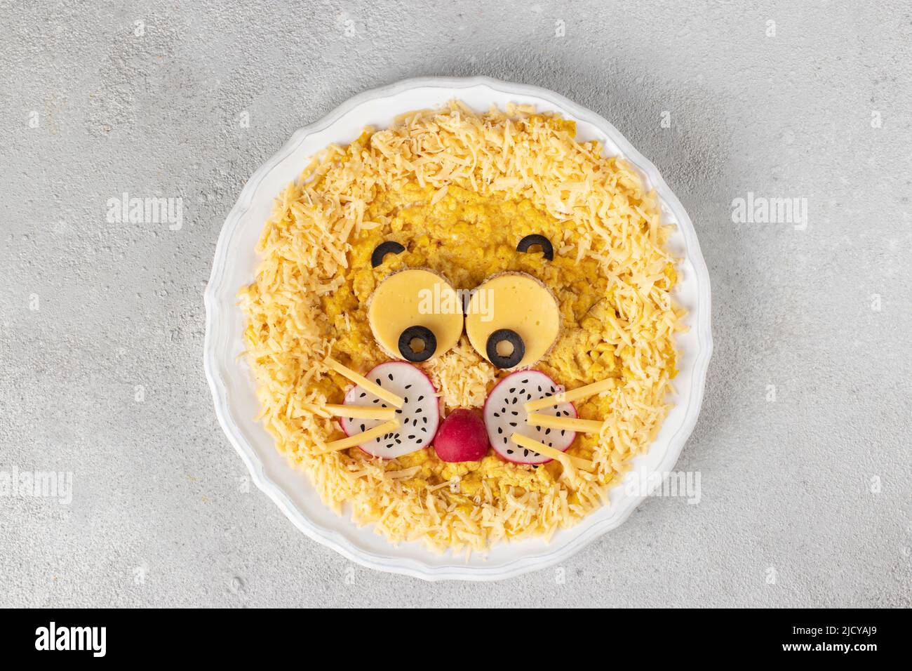 Fun food for kids breakfast - cute lion head made from scrambled eggs ...