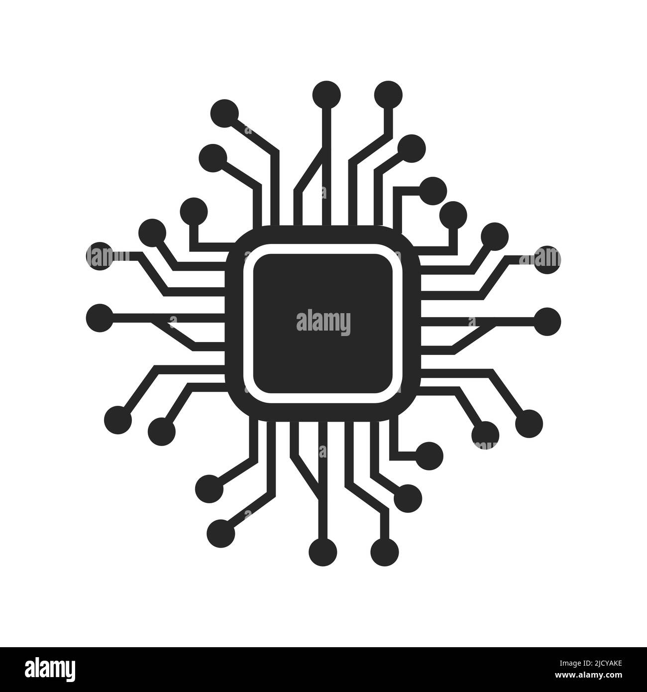 Cpu chip technology vector digital electronic. Computer processor illustration board icon and ...
