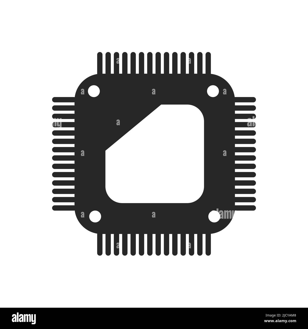 Cpu chip technology vector digital electronic. Computer processor illustration board icon and ...
