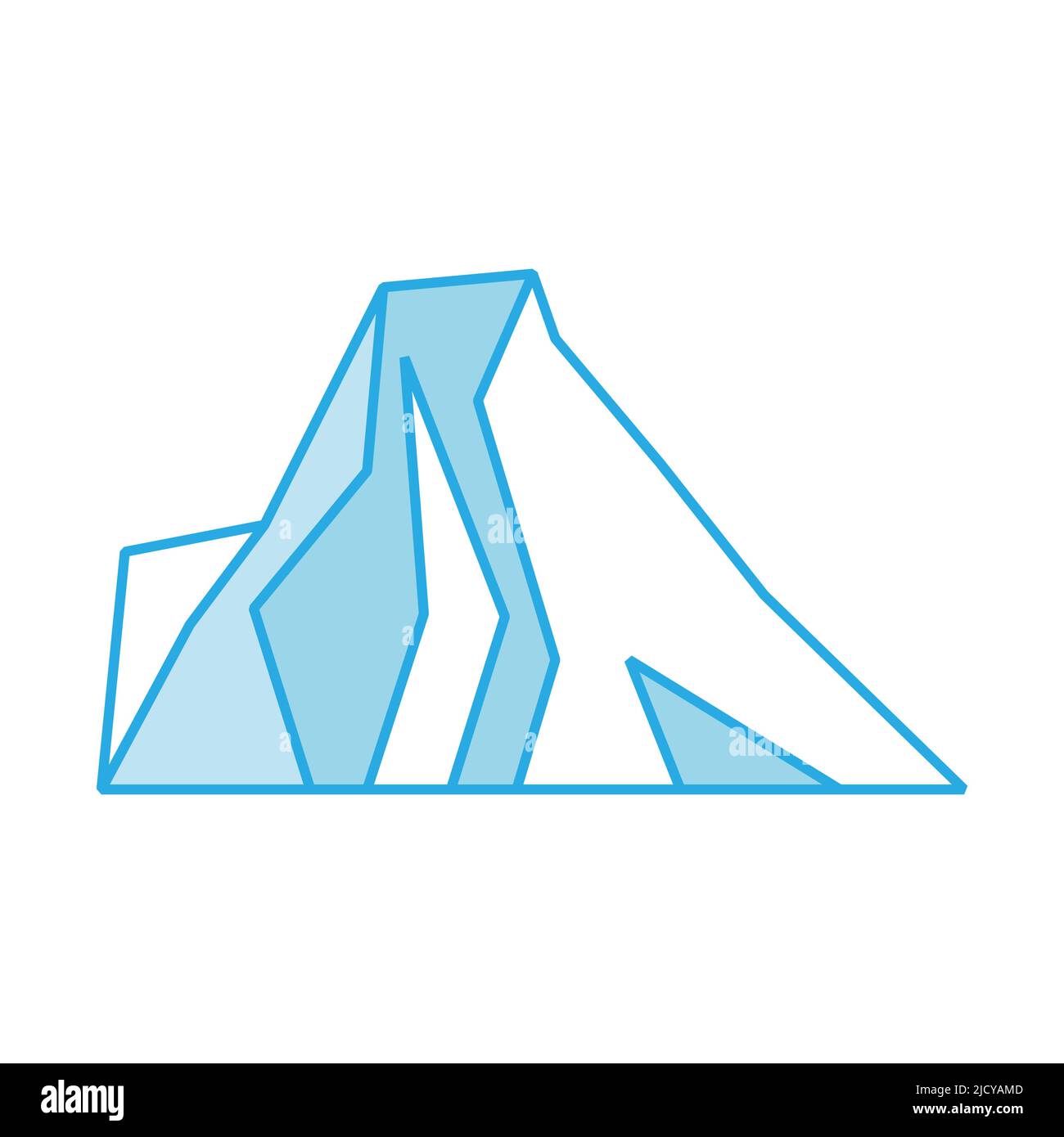 Iceberg vector icon and blue illustration underwater sea. Nature deep ...