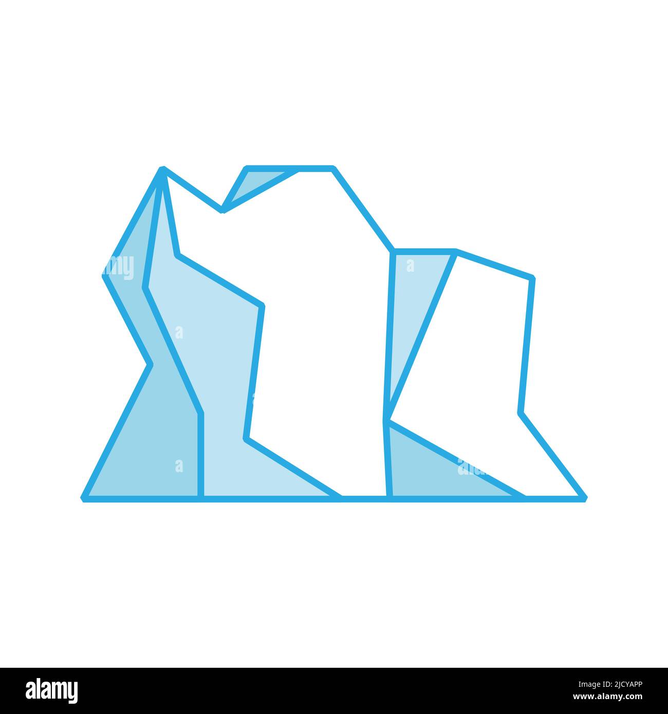 Iceberg vector icon and blue illustration underwater sea. Nature deep ...