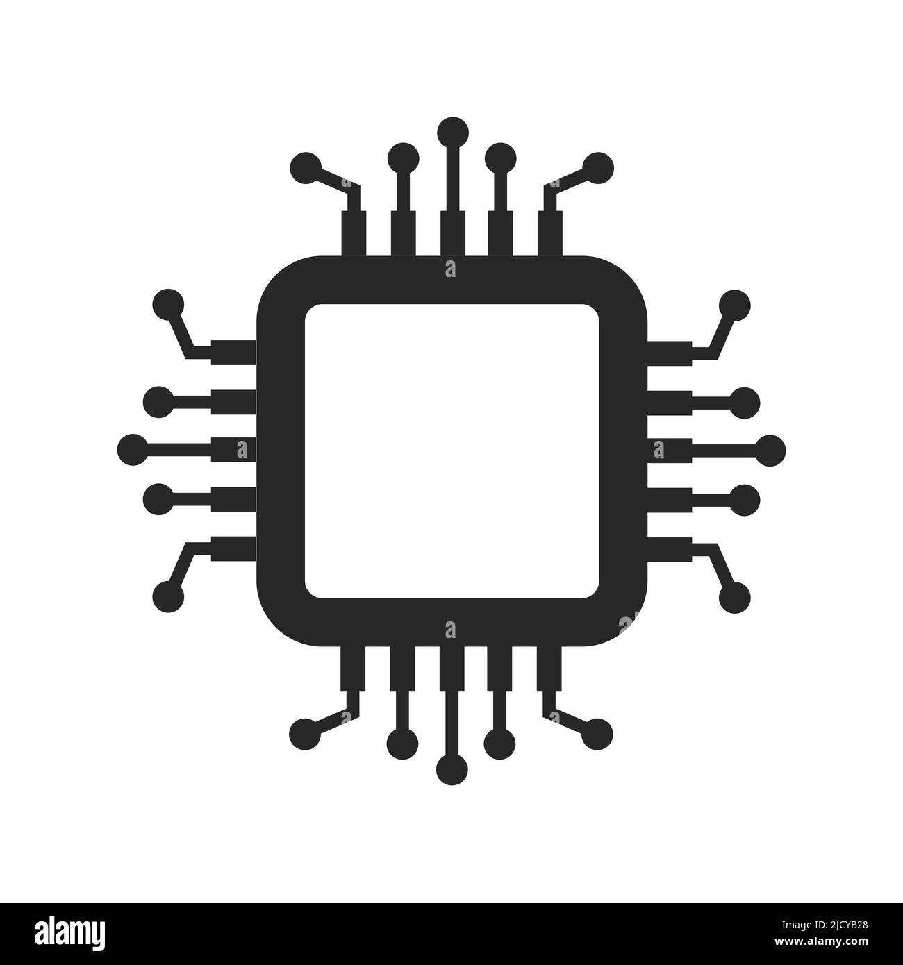 Cpu chip technology vector digital electronic. Computer processor illustration board icon and ...