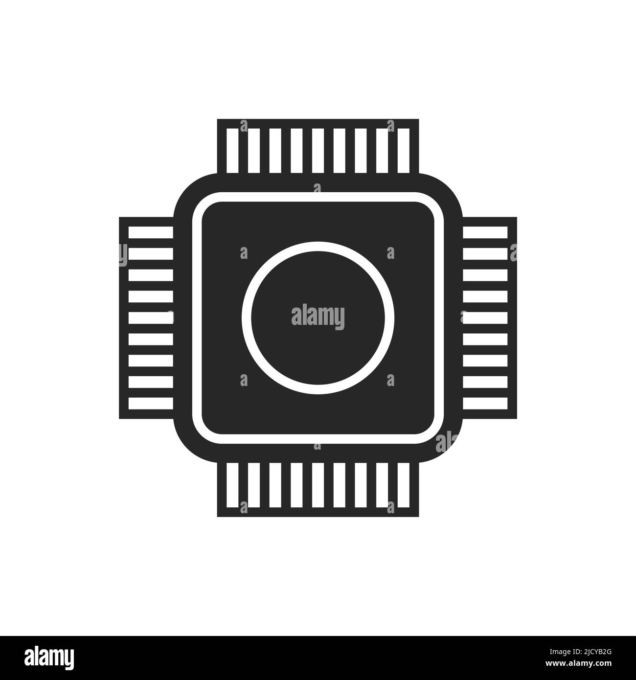 Cpu chip technology vector digital electronic. Computer processor illustration board icon and ...