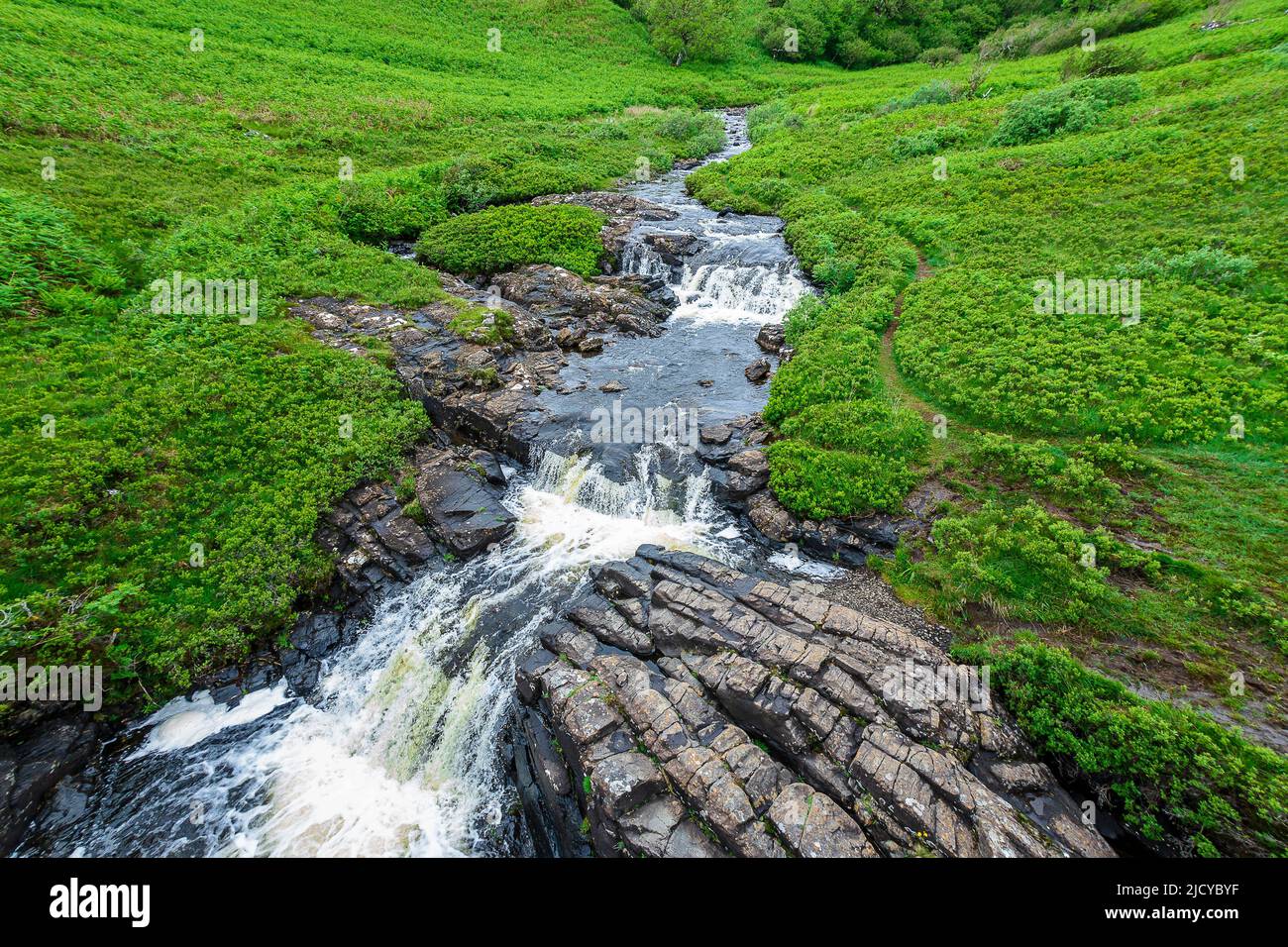 Eas Fors Waterfall, Ballygowan, Isle of Mull, Scotland – A series of ...