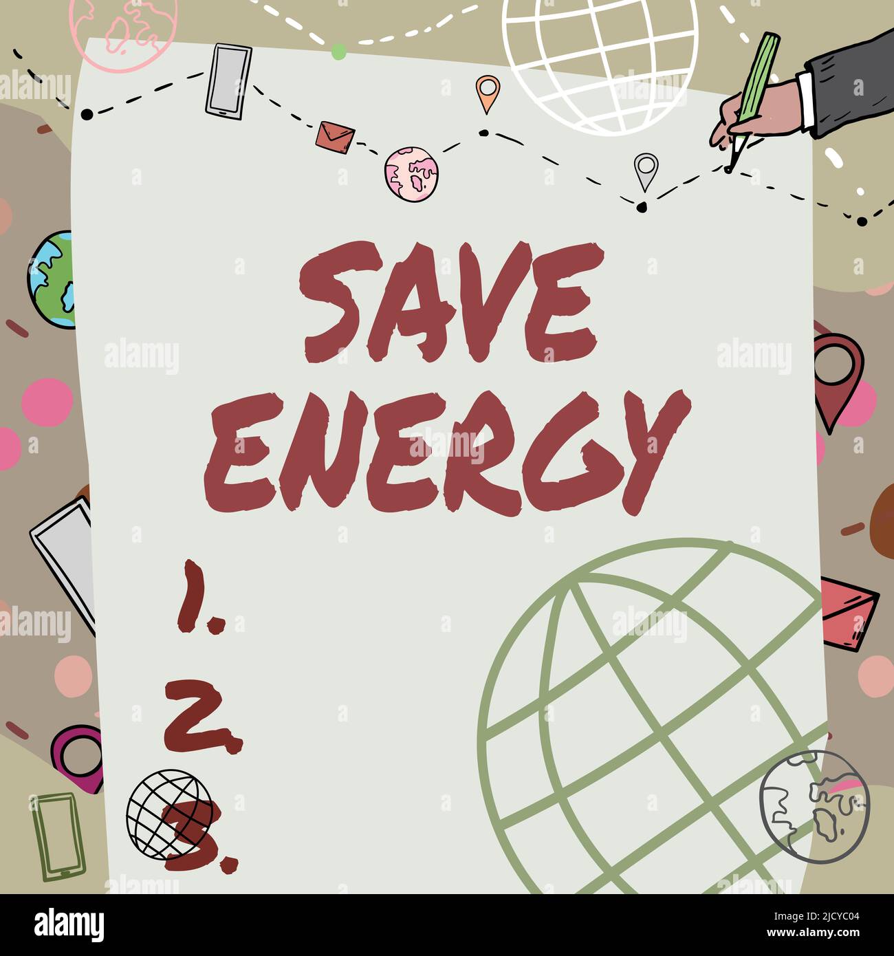 Text caption presenting Save Energy. Business idea decreasing the ...