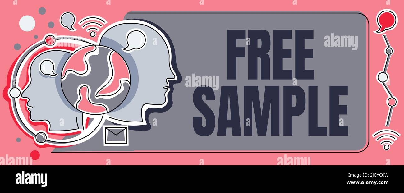 Hand writing sign Free Sample. Internet Concept portion of products ...