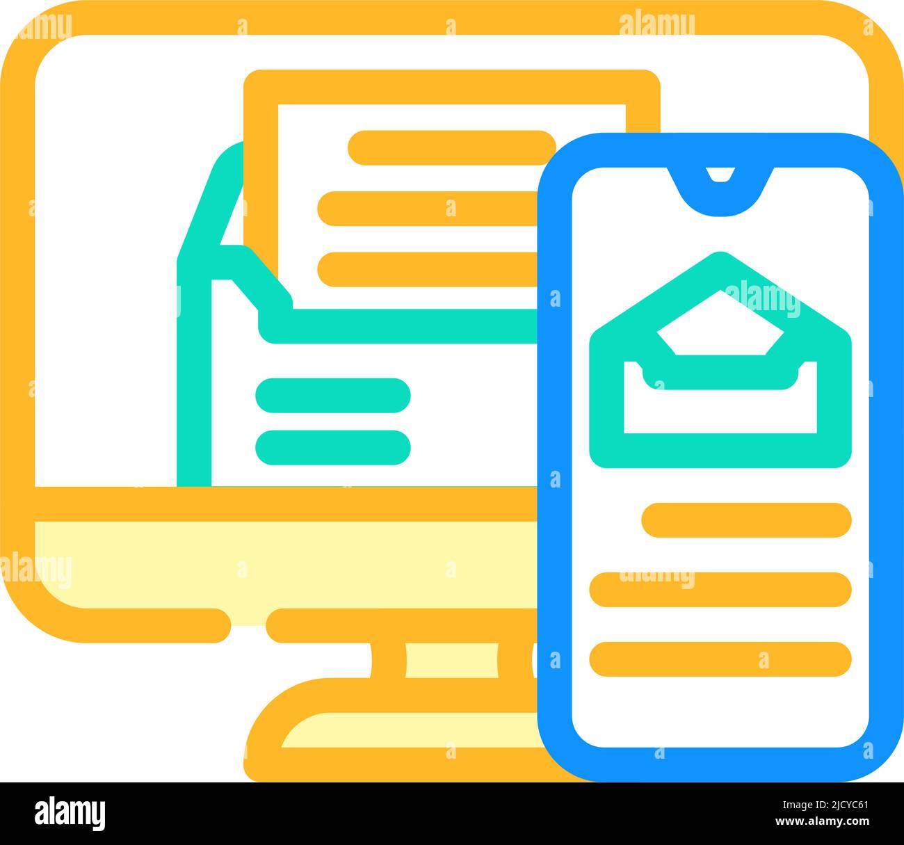 responsive email design color icon vector illustration Stock Vector ...