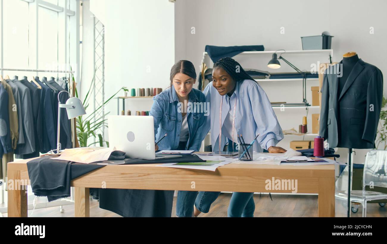 Successful Fashion Designers Work with a Mannequin, Fashion Industry ...