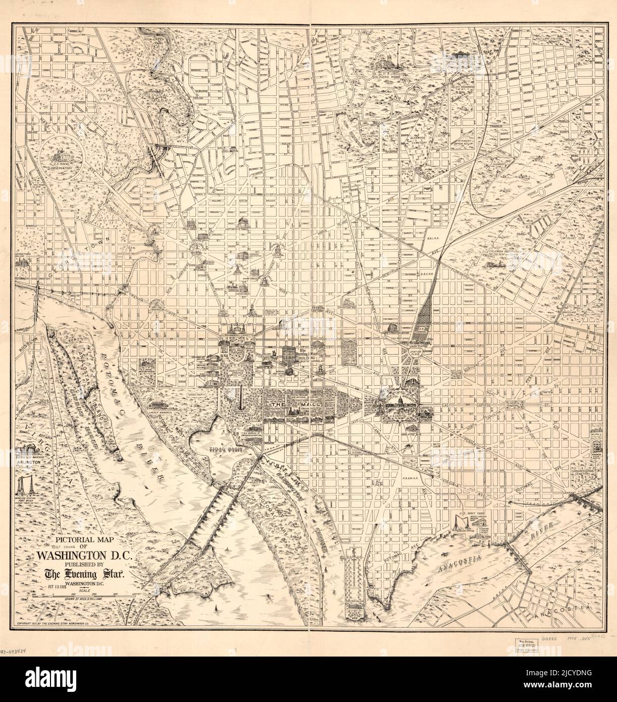 Washington d c old map hi-res stock photography and images - Alamy