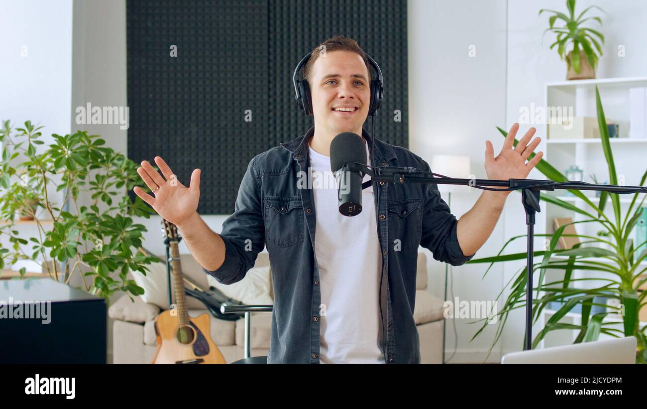 A Man Sings a Song With a Smile on his Face. Home Entertainer, Blogger ...