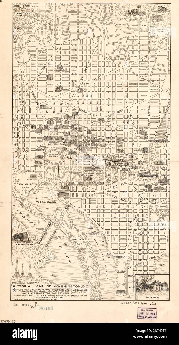 Washington d c old map hi-res stock photography and images - Alamy