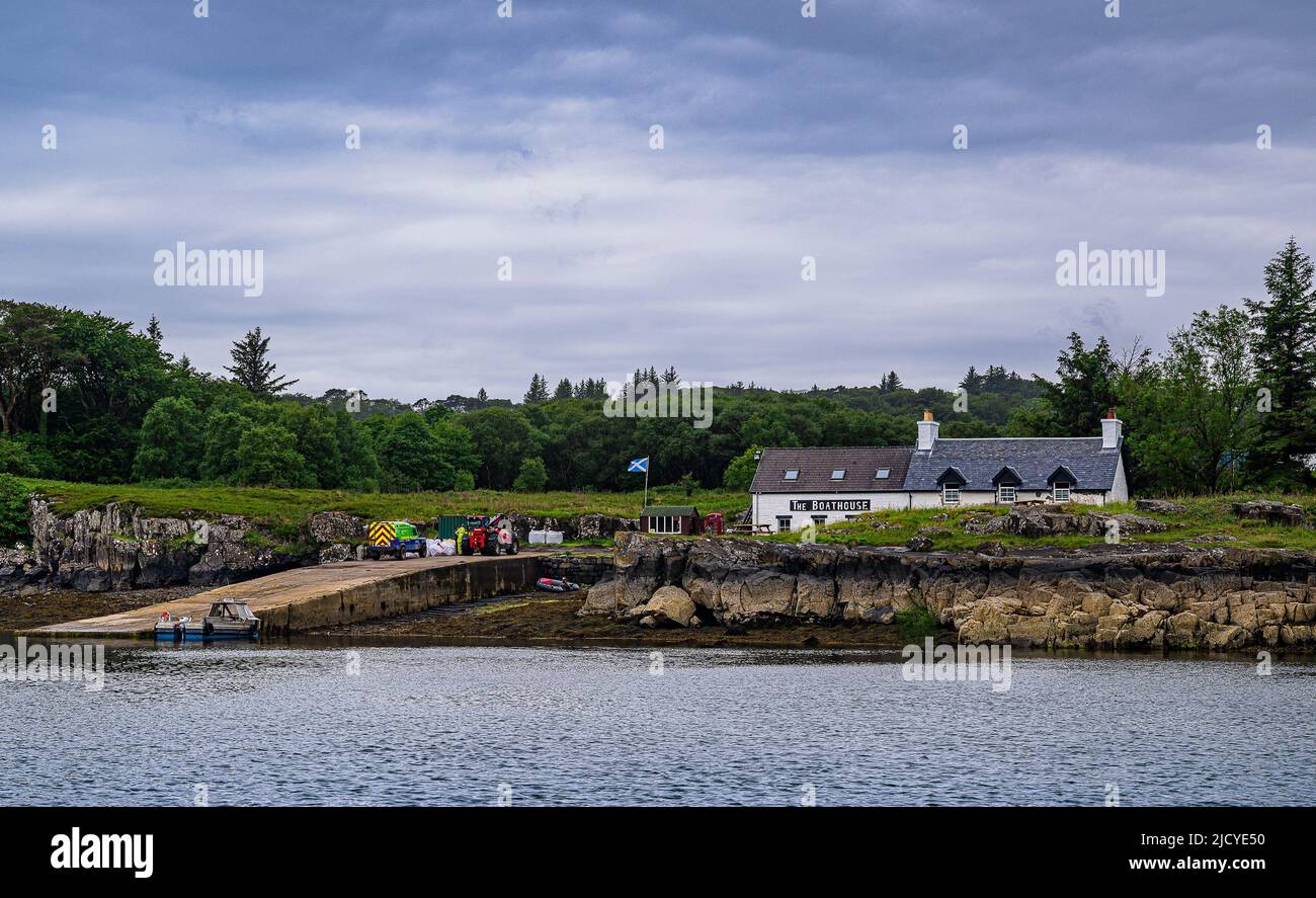 Ulva Ferry, Isle of Mull, Scotland – View across to the Isle of Ulva ...