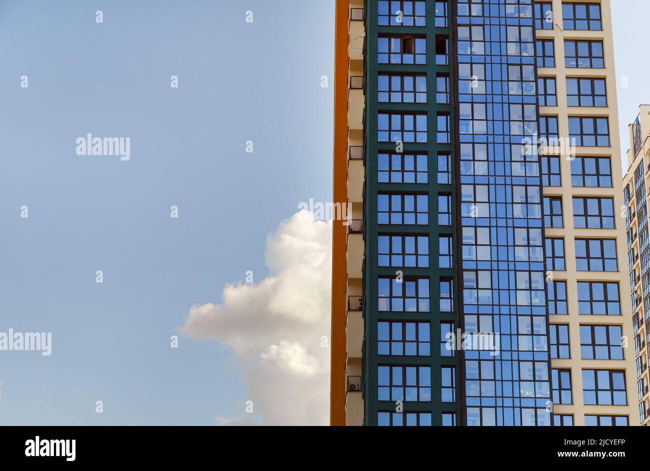 Contemporary high-rise apartment buildings, frame-block construction ...