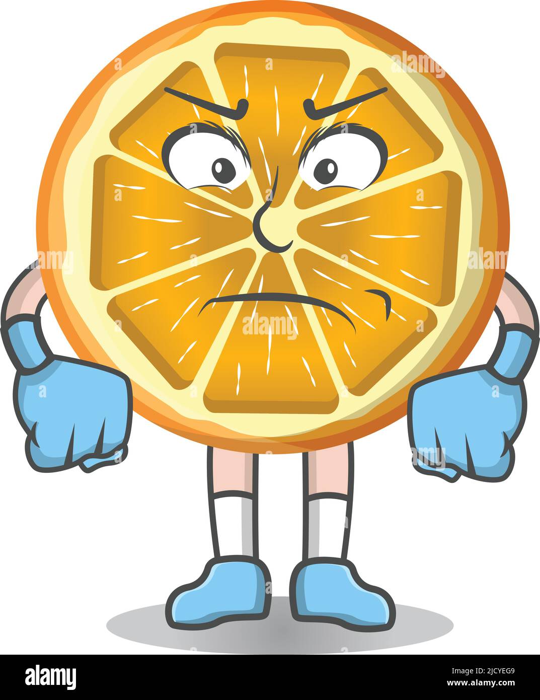 Angry Red Apple Muscle Mascot Logo, angry orange slice character Stock ...