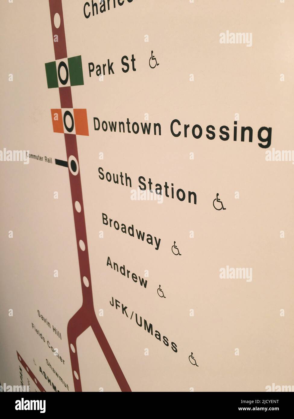 MBTA Redline map Stock Photo - Alamy