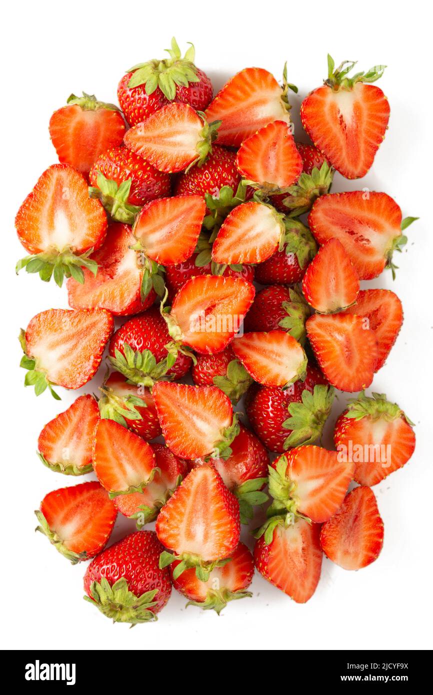 Bunch of ripe strawberries isolated on white background, close-up Stock ...