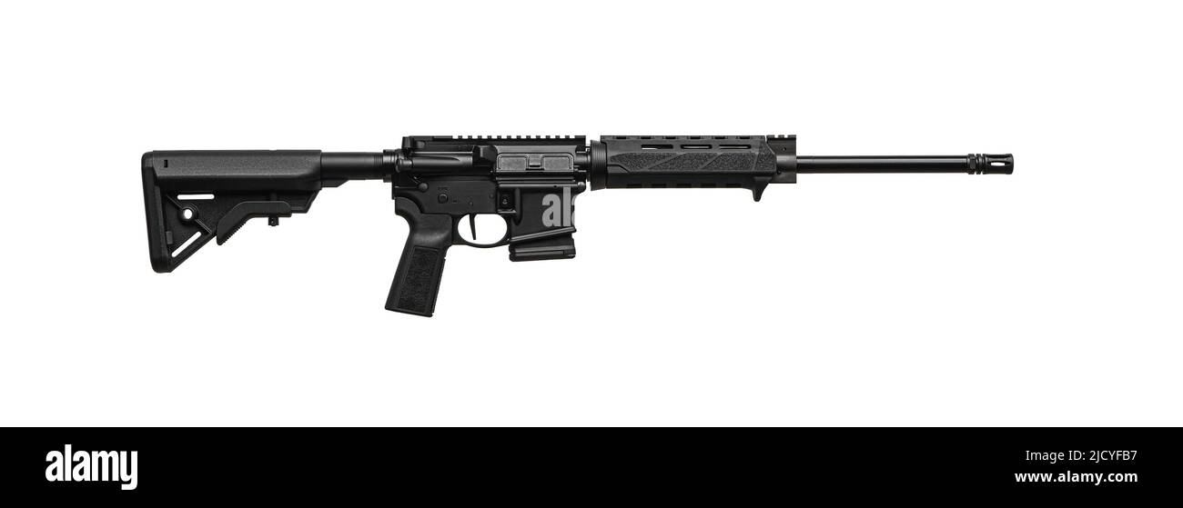 Modern automatic rifle isolated on white background. Weapons for police ...