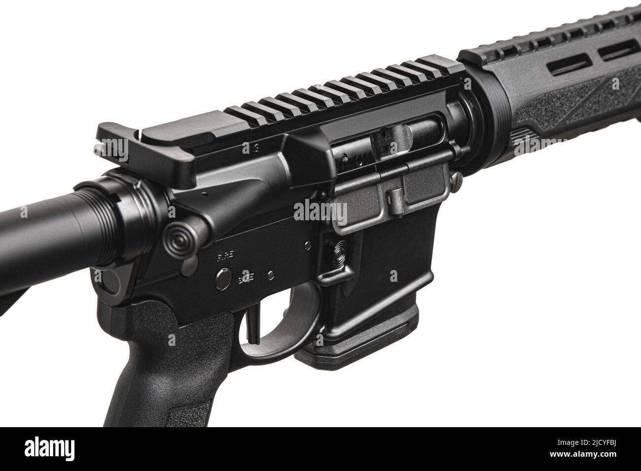 Modern automatic rifle isolated on white background. Weapons for police ...