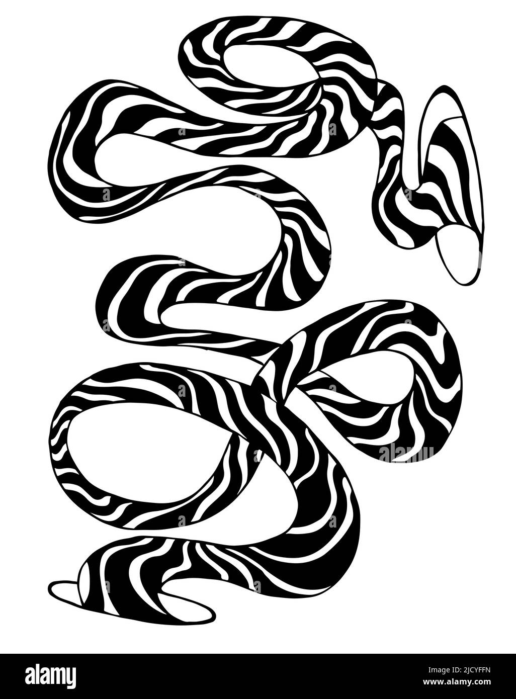 Stripe crazy dizzy line doodle style pattern, isolated on white ...