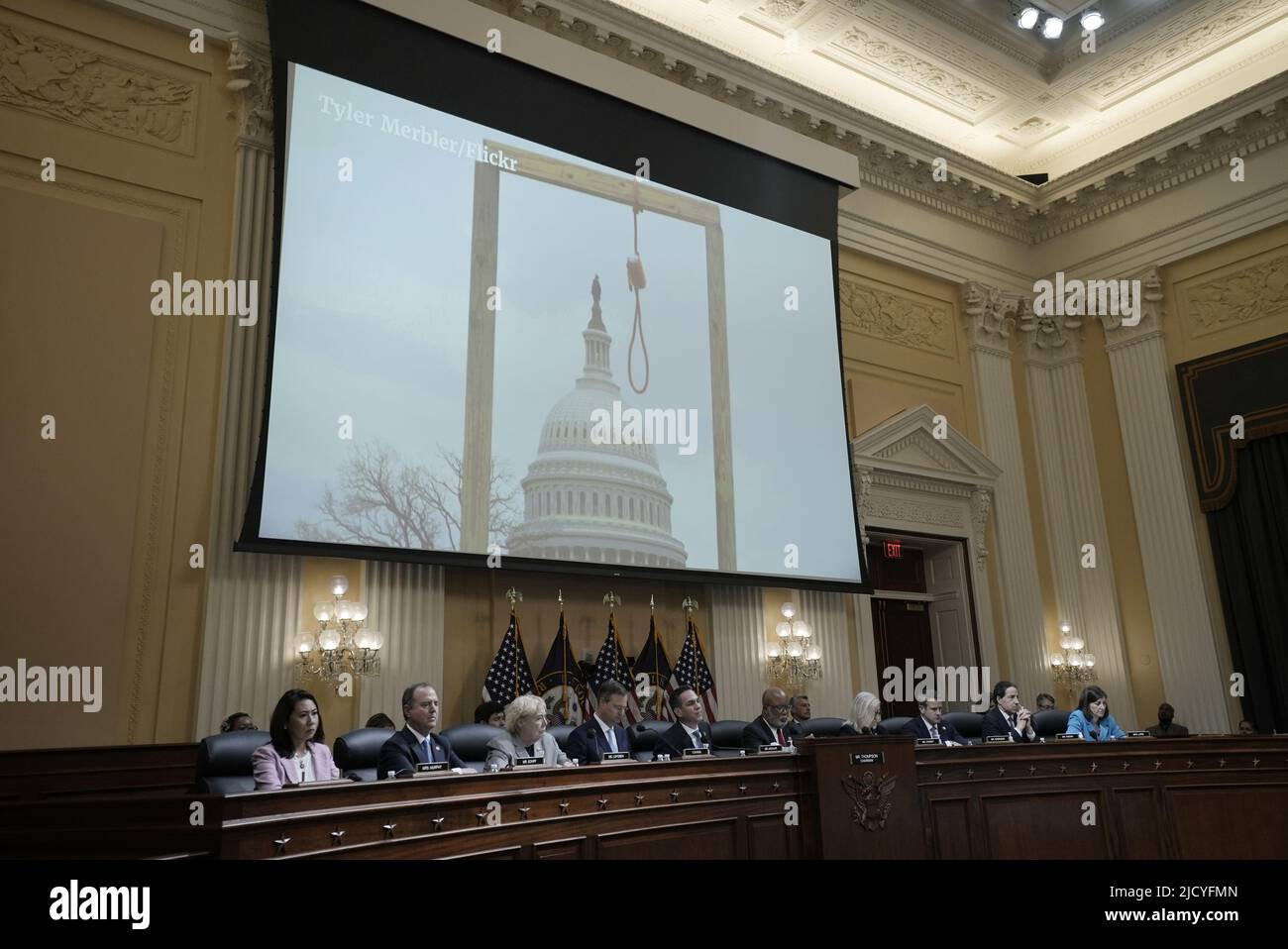 Washington, United States. 16th June, 2022. A video showing a gallows ...