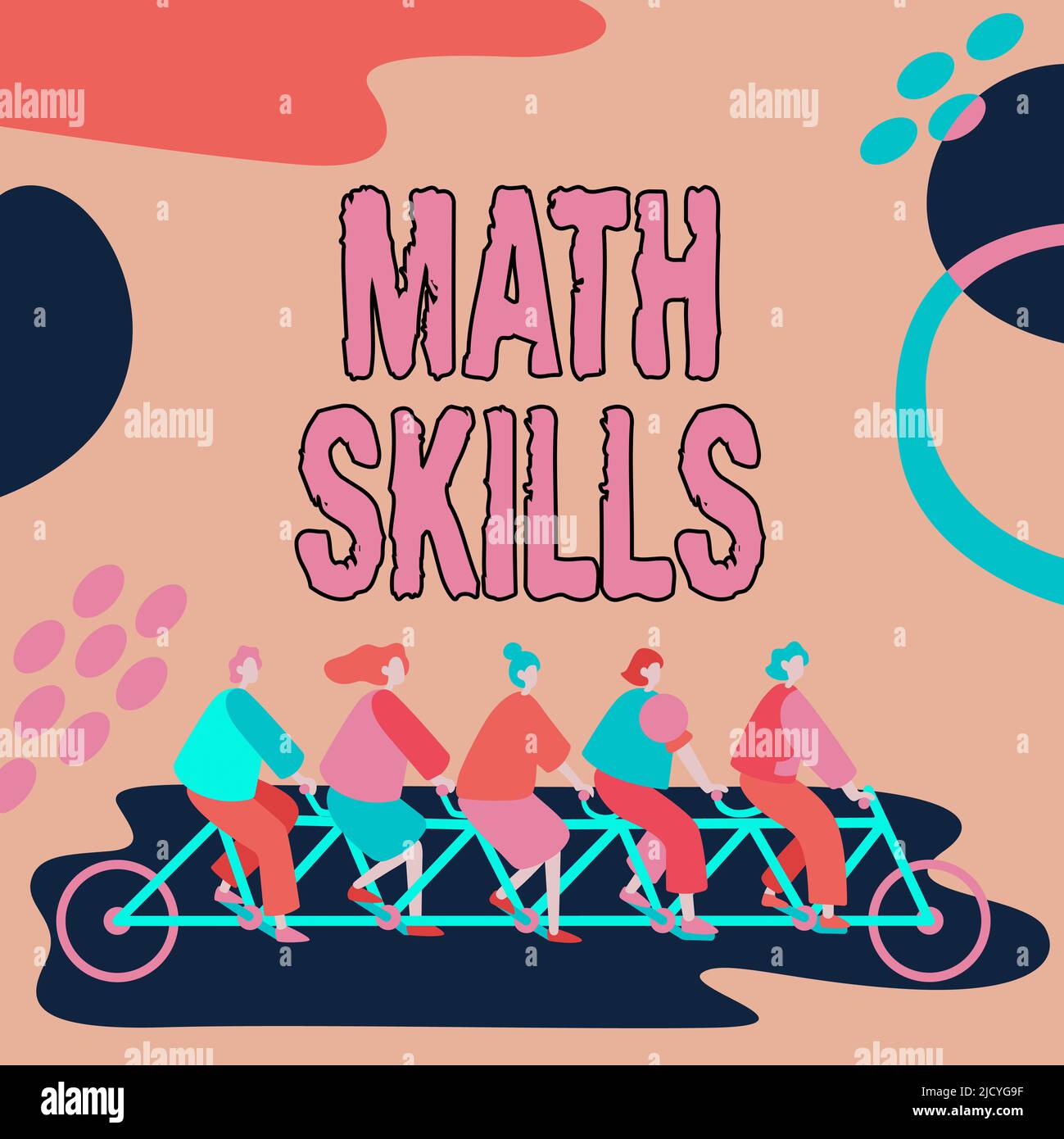 Text caption presenting Math Skills, Business overview starting to ...