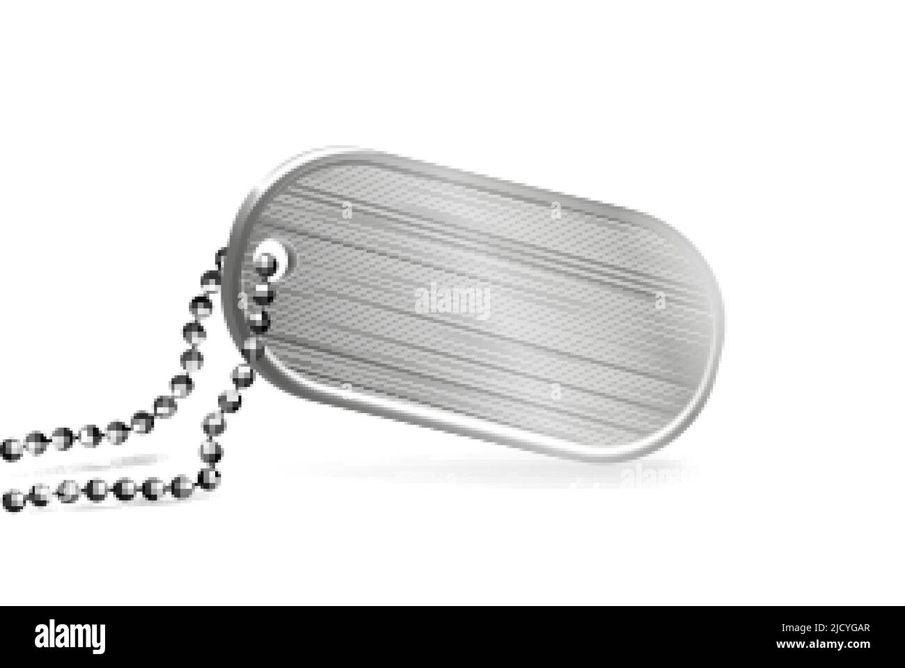 Metallic silver badge military with chain template. Dog tag on lace ...