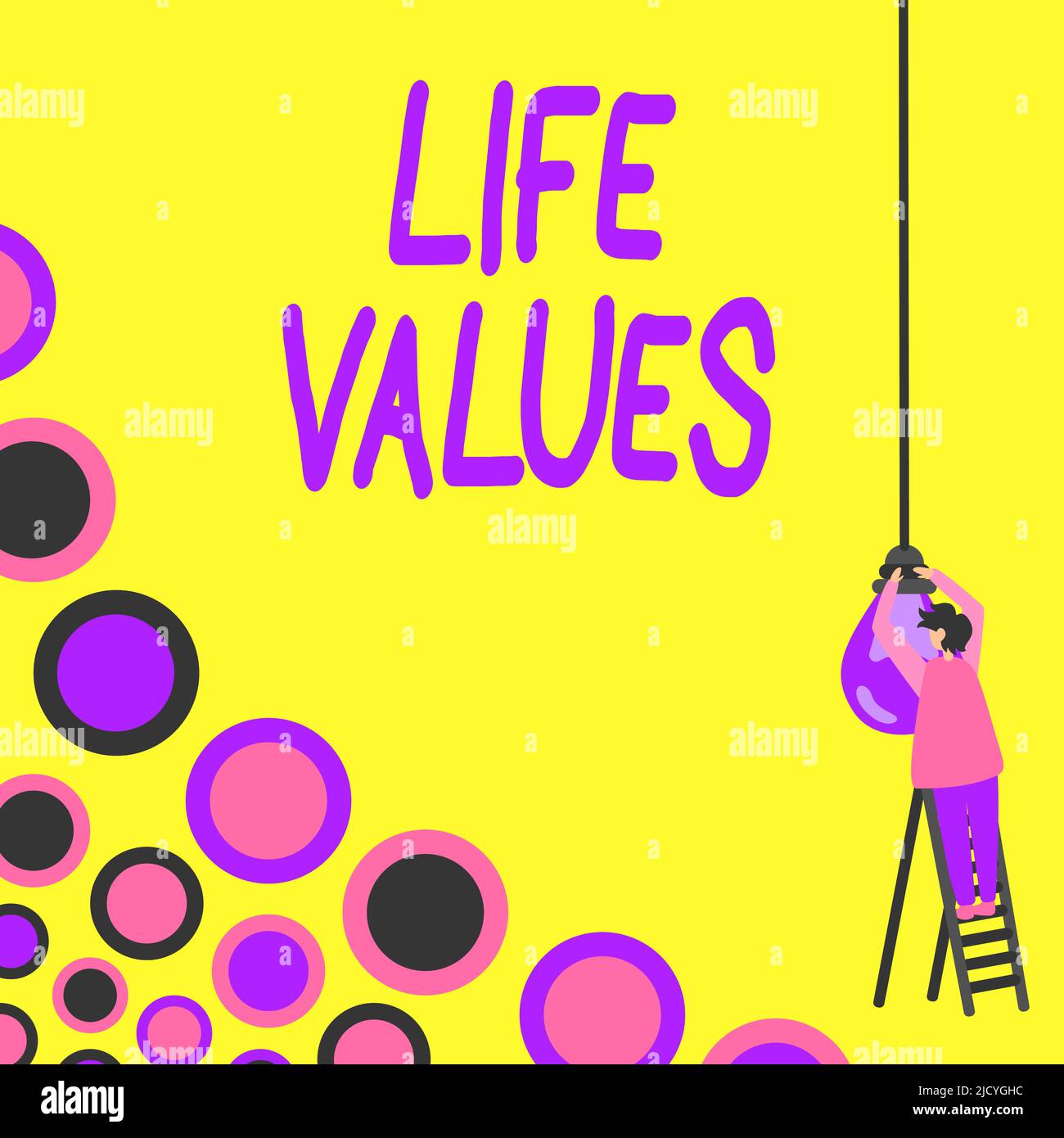 Hand writing sign Life Values, Business idea things that you believe ...