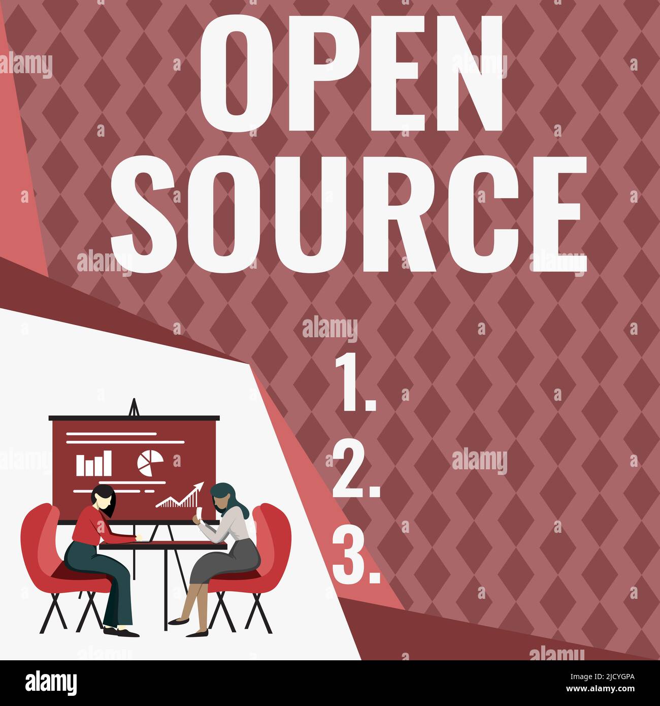 Conceptual display Open Source. Business approach denoting software which original source code ...