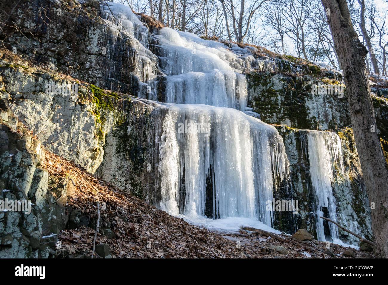 Frozen waterfall in January. Hemlock Falls, New Jersey Stock Photo - Alamy