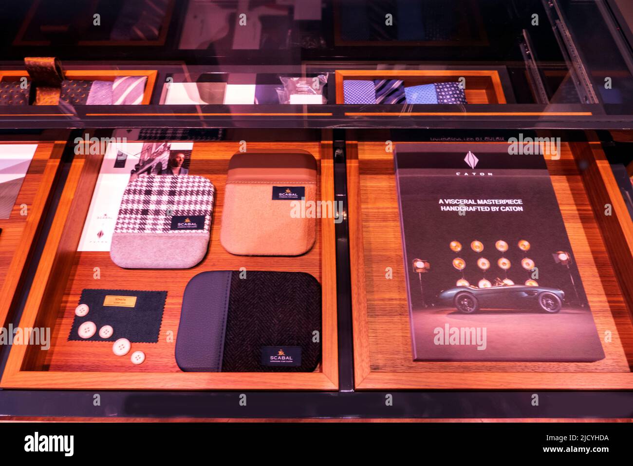 Caton Healey display in Scabal tailors at the Concours On Savile Row ...