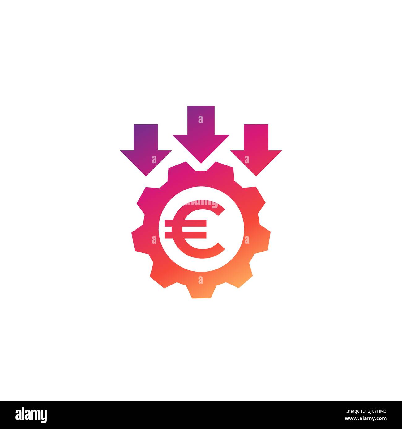 cost reduction icon with euro symbol Stock Vector Image & Art - Alamy