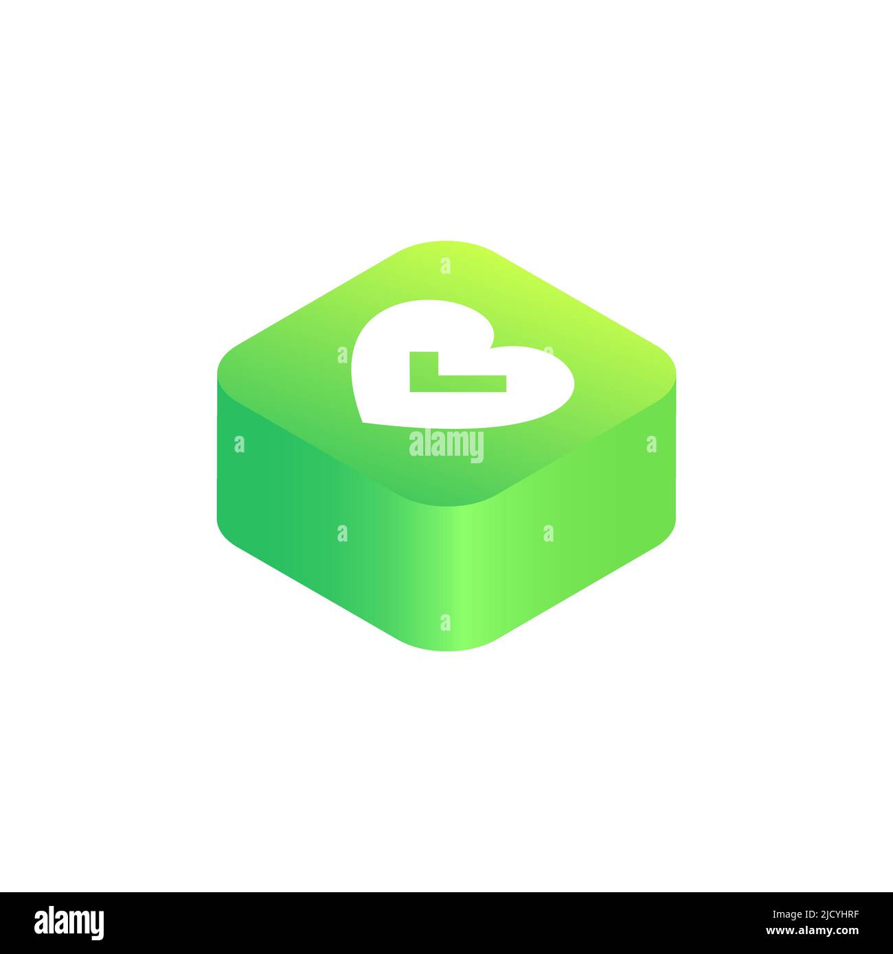 heart and tick icon, isometric design Stock Vector Image & Art - Alamy