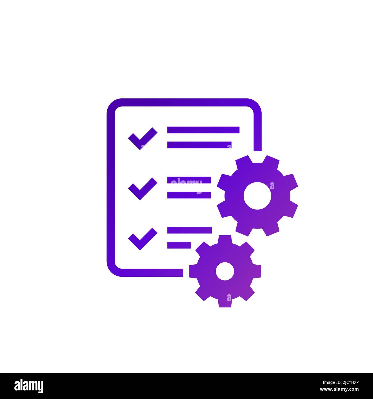 Procedures and operations icon with a checklist Stock Vector Image ...
